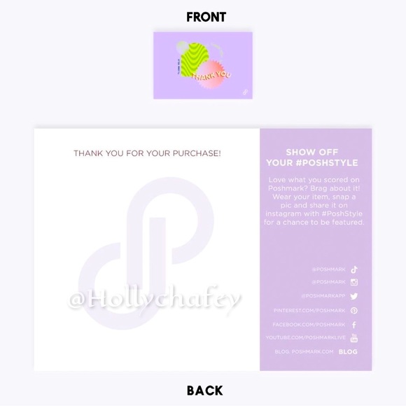 Poshmark | Office | Poshmark Branded Thank You Cards Purple Along With ...
